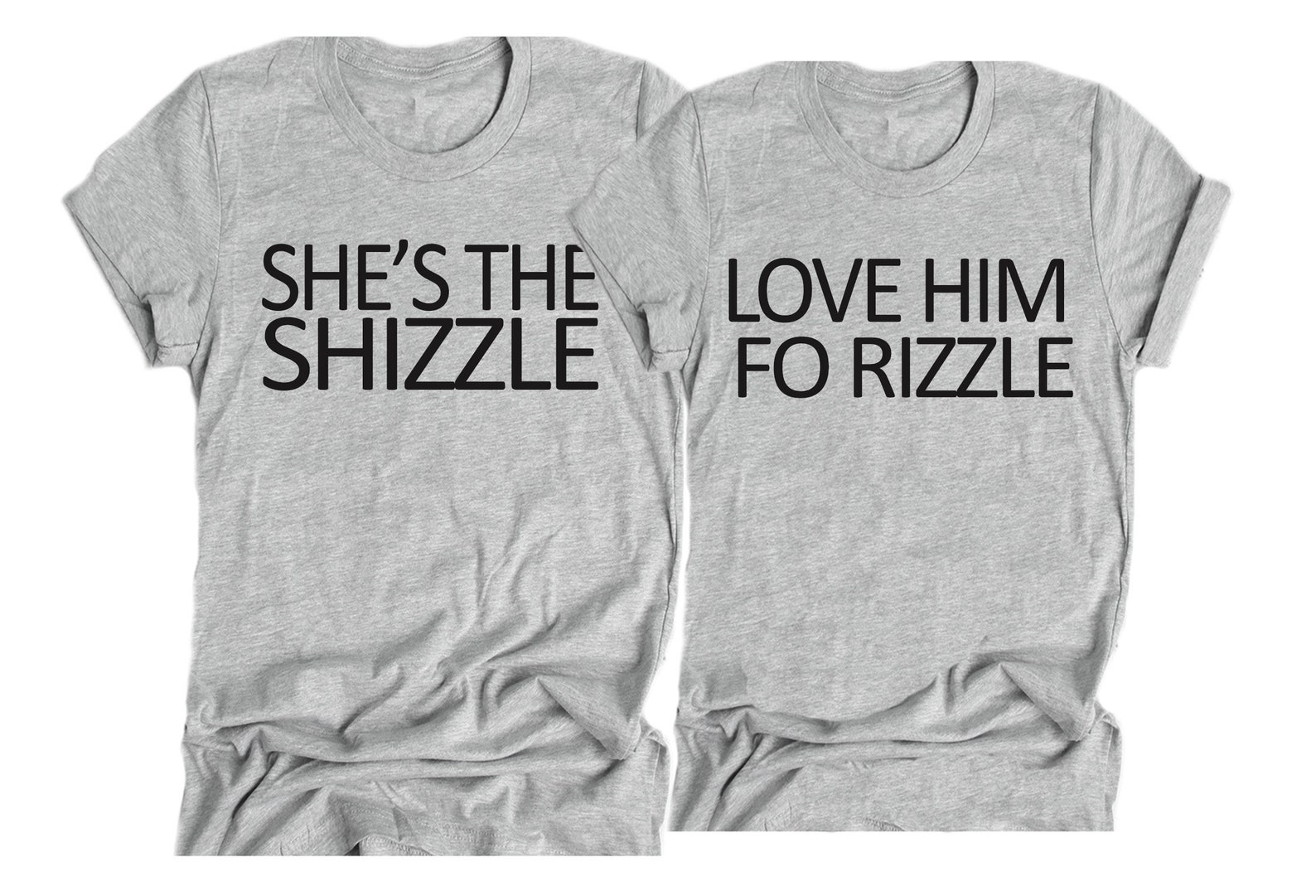 Grey Matching Couples Shirt Set With Saying Shes The Etsy