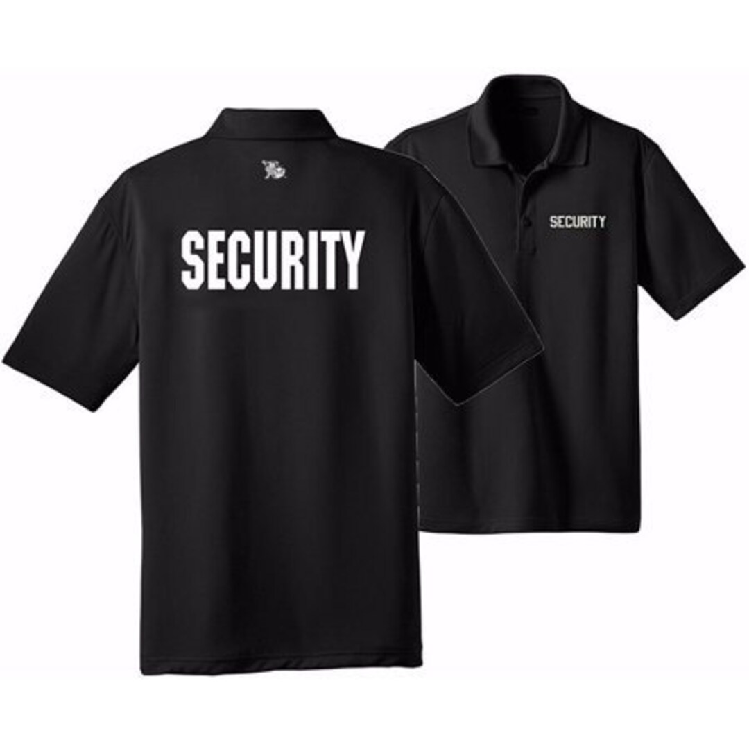 Security Guard Polo Shirt With Silk Screen Print Black - Etsy
