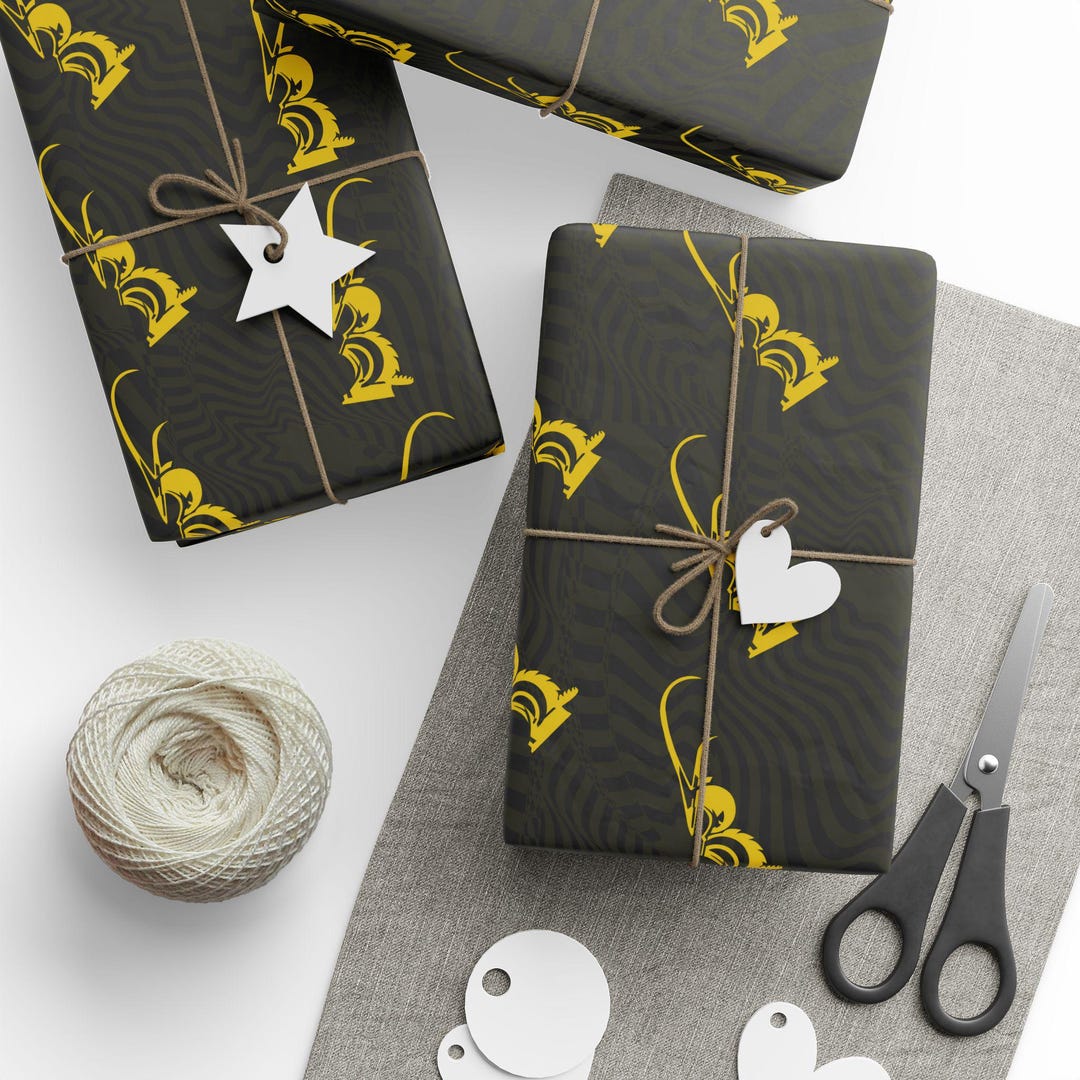Gold Chiwara Antelope Pattern Wrapping Paper - Etsy