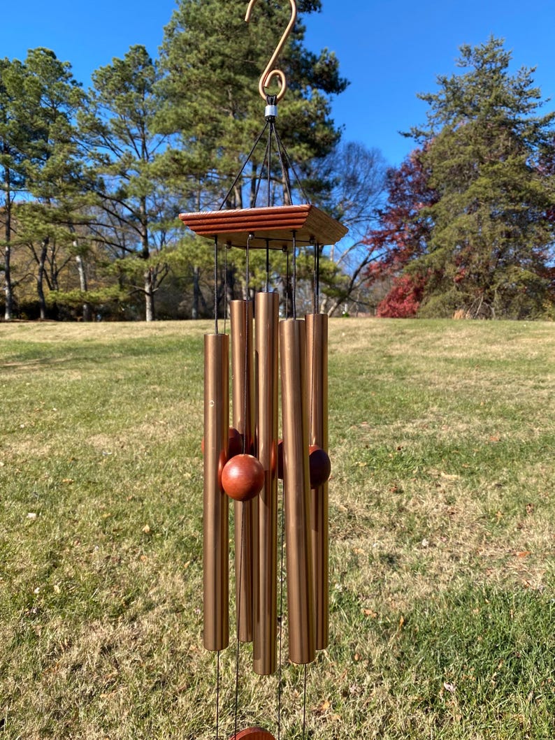 36 Inch Harmonic Wind Chime: Ash Wood & Aluminum, Deep Tone - Etsy