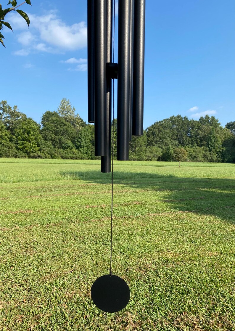Personalized Outdoor Large Classic Black Metal Wind Chime, Deep Tone ...