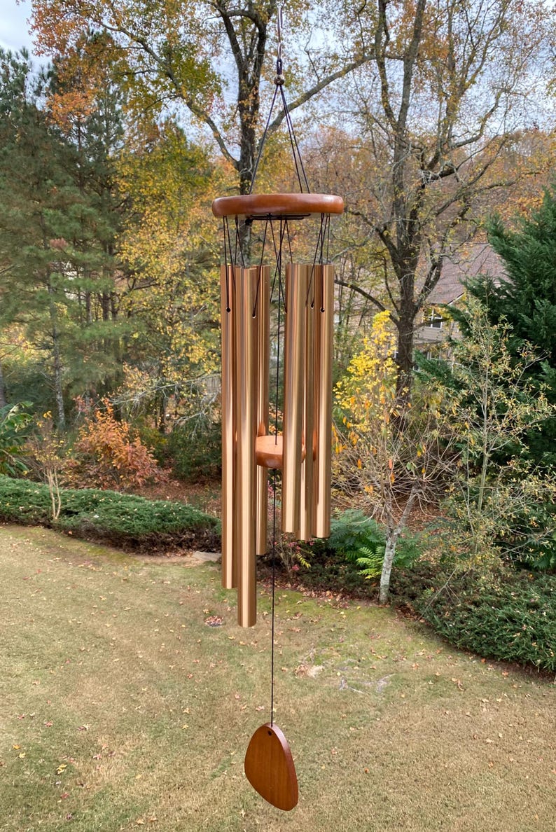 Personalized 32 Inch Golden Wind Chime: Custom Engraved Outdoor Decor ...