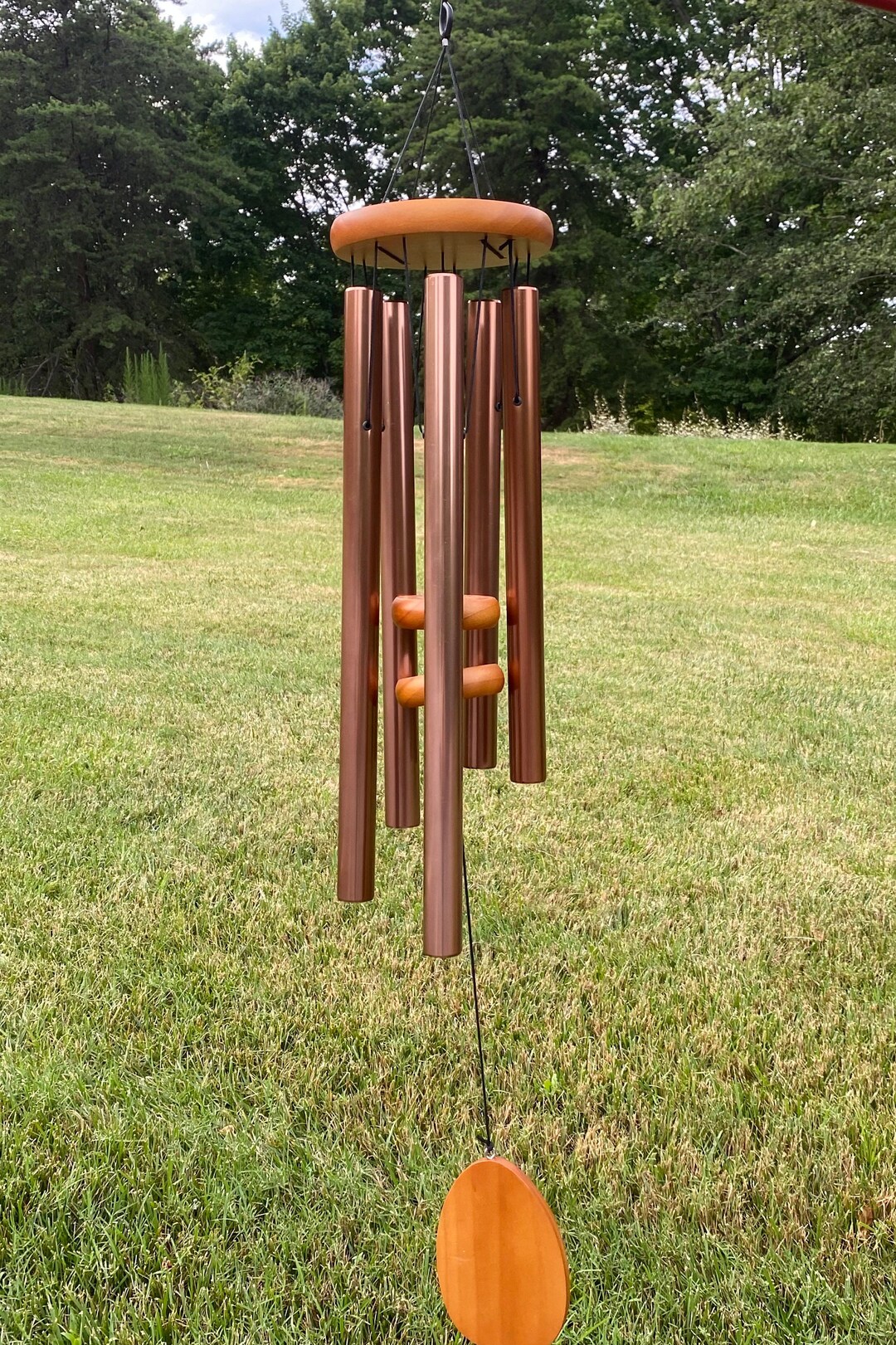 Sunshine Wind Chimes, 38 Inch Golden Metal Deep Tone Wind Chime W ...