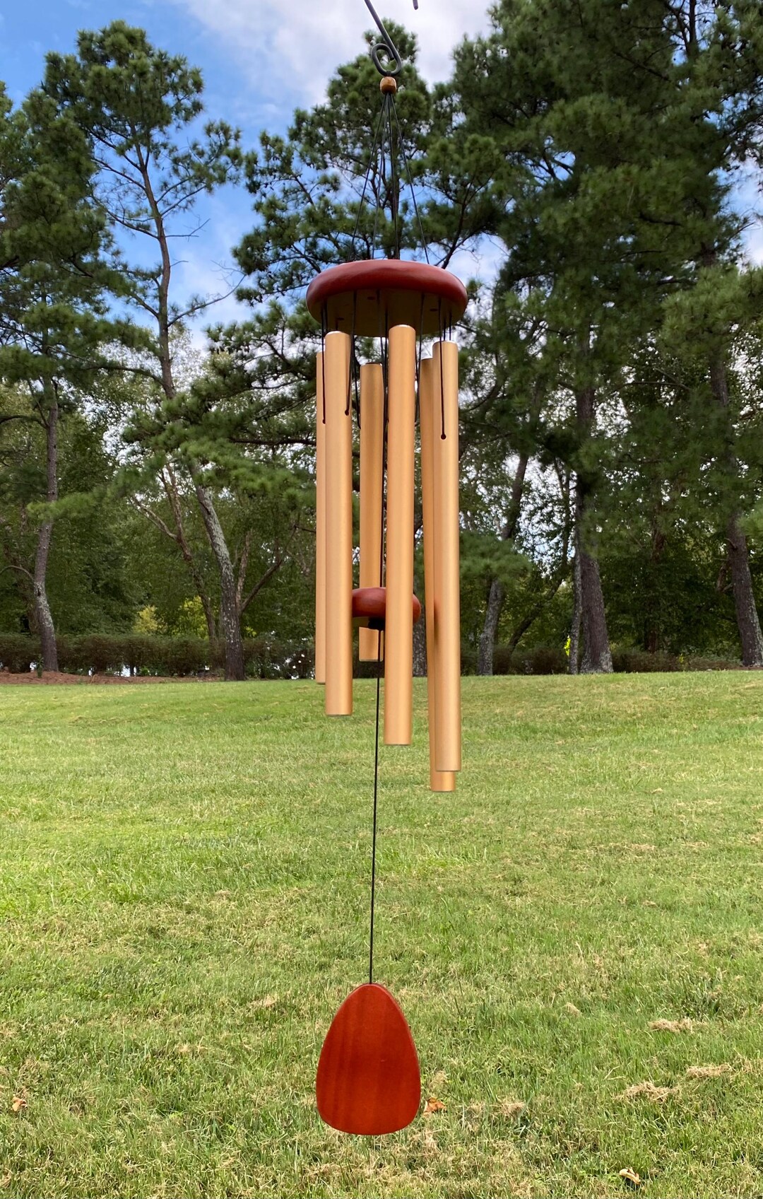 33'' Golden Metal Wind Chimes, Harmonic Deep Tone, Patio Decor - Etsy