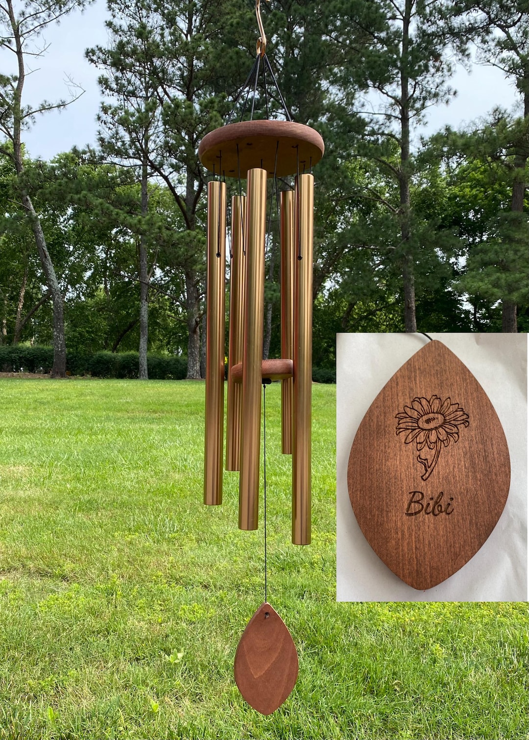 Personalized 40 Inch Classical Large Deep Tone Golden Wind Chime ...