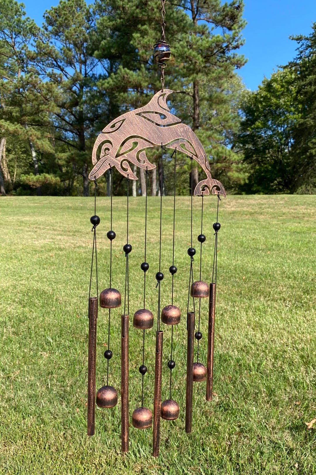 Dolphin Wind Chime: Rustic Copper Harmonic Windchimes - Etsy