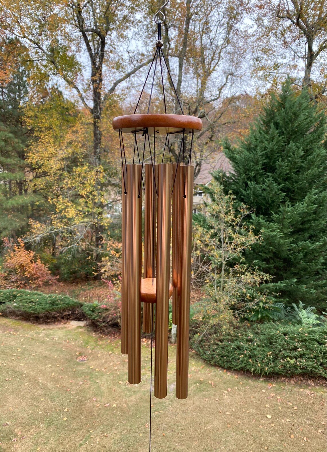 Personalized 32 Inch Golden Wind Chime: Custom Engraved Outdoor Decor ...