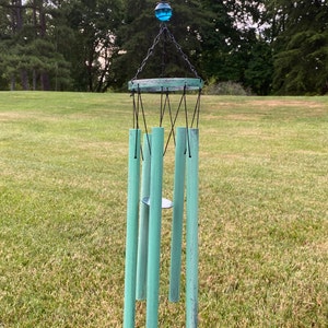 Antique Turquoise Wind Chime: 31" Metal Chimes With Crystal Sail - Etsy