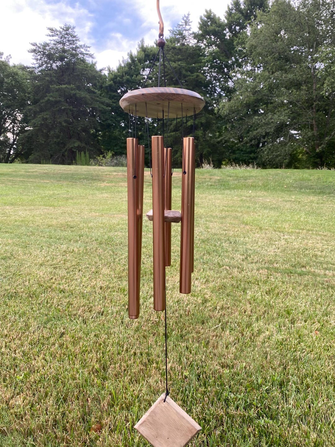 Personalized 32 Inch Golden Color Wind Chime. Engraving on Sail. Great ...