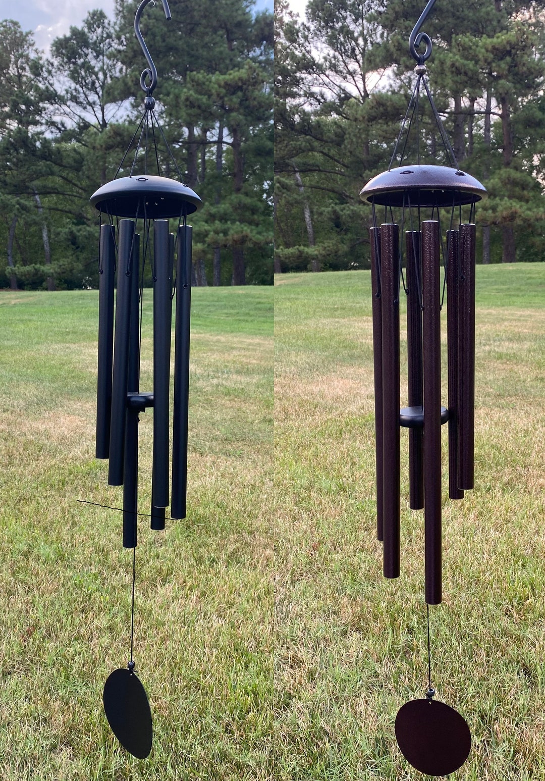 Sunshine Wind Chimes, 32 Inch Black, Bronze Deep Tone Metal Wind Chime ...
