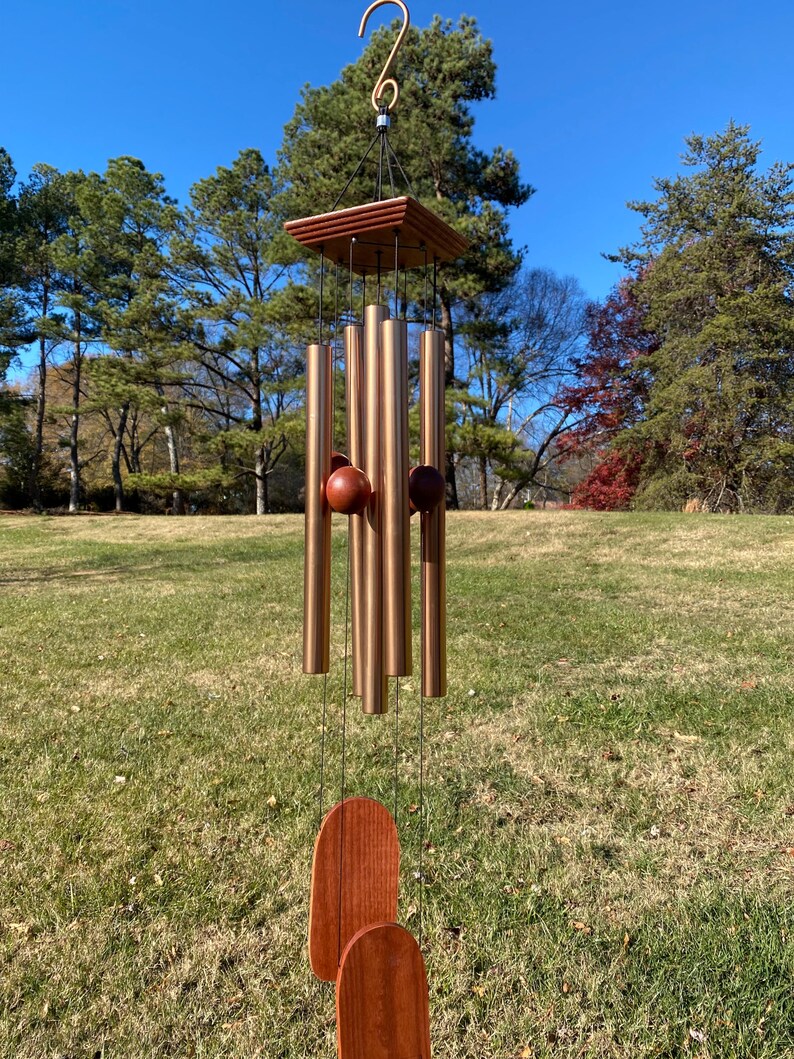 36 Inch Harmonic Wind Chime: Ash Wood & Aluminum, Deep Tone - Etsy