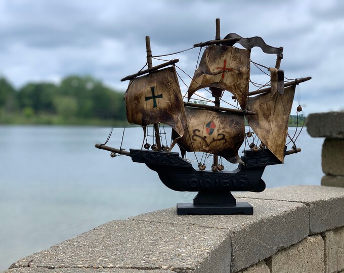 Wooden Pirate Ship Model, Decorative Model Ship, Nautical Decor Boat ...