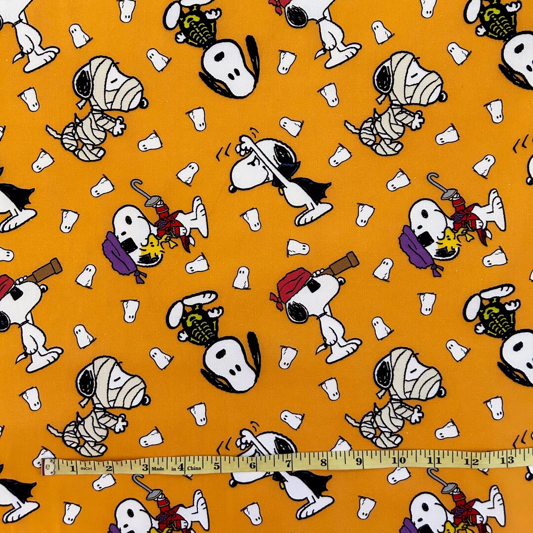 Peanuts Halloween Snoopy Ghost Toss - 100% Cotton Fabric by Springs ...