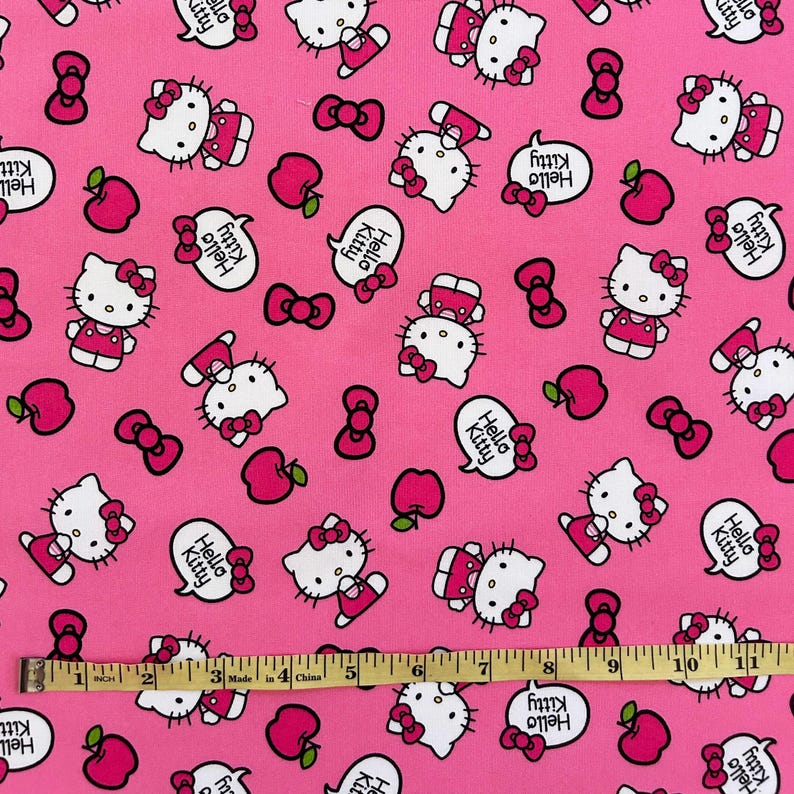 Hello Kitty Apples & Bows Fabric - 100% Cotton by Springs Creative ...