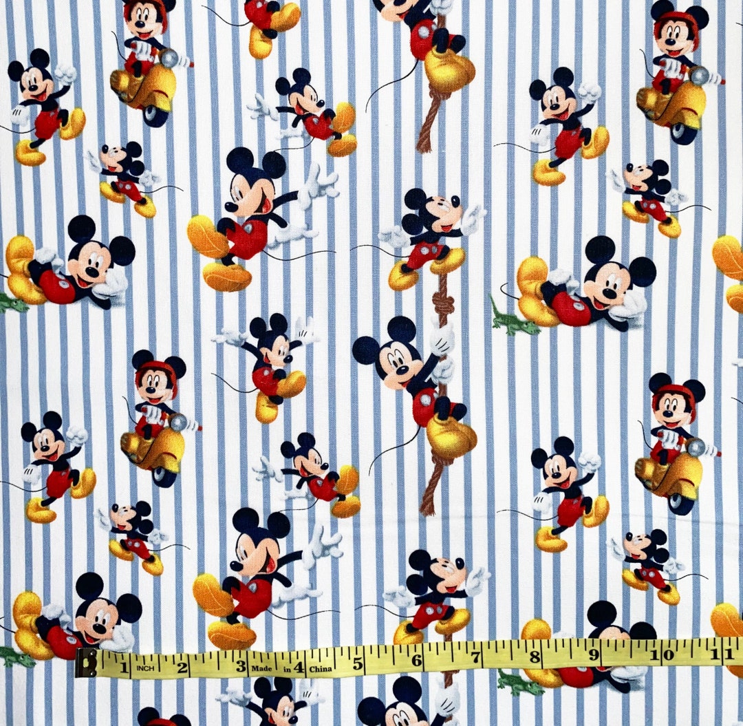 Disney Mickey Stripes 100% Cotton Fabric by Springs Creative - Yard, 1/ ...