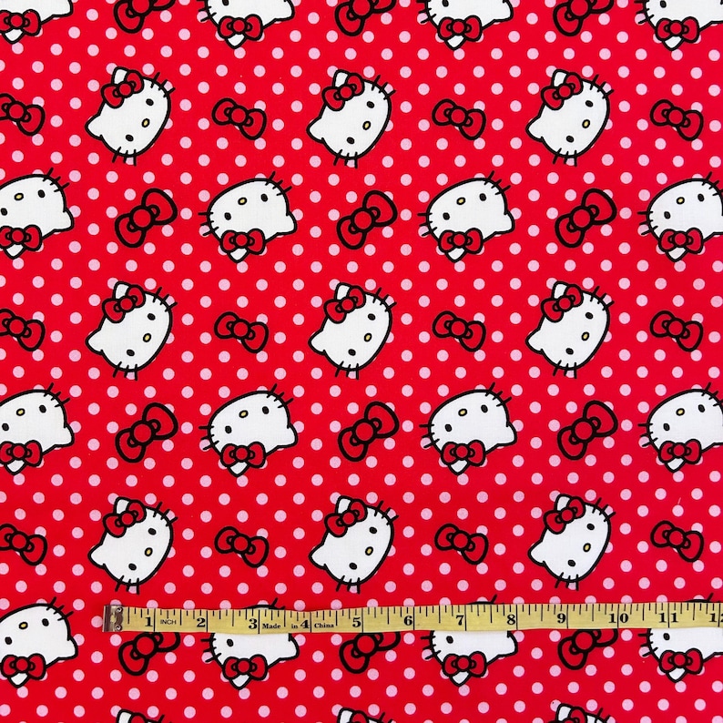 Hello Kitty Polka Dot - 100% Cotton Fabric by Springs Creative - Yard ...