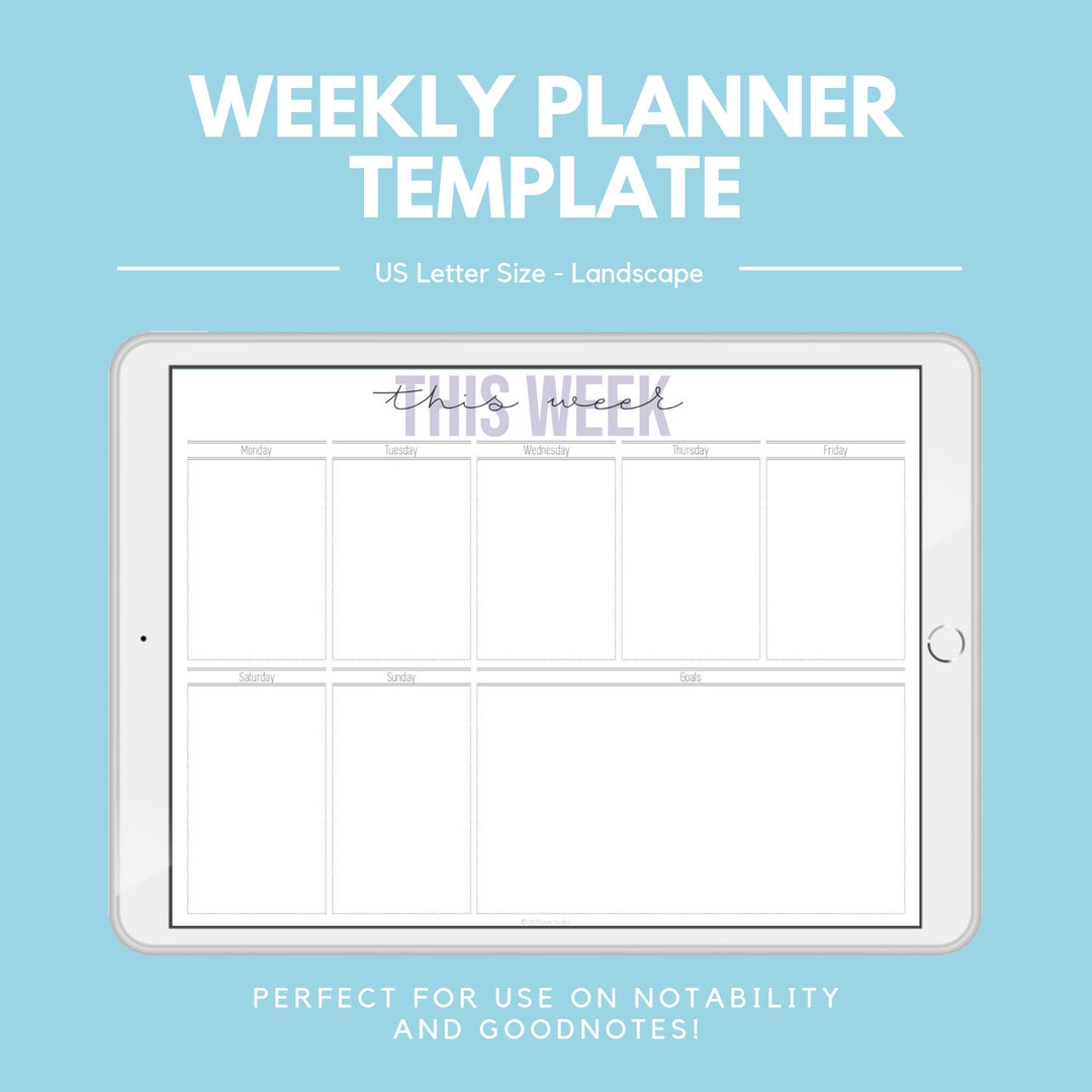 Undated Weekly Planner Page - Lavender - Etsy