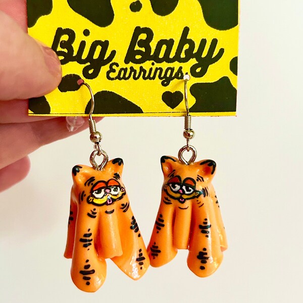 Garfield Earrings - Etsy