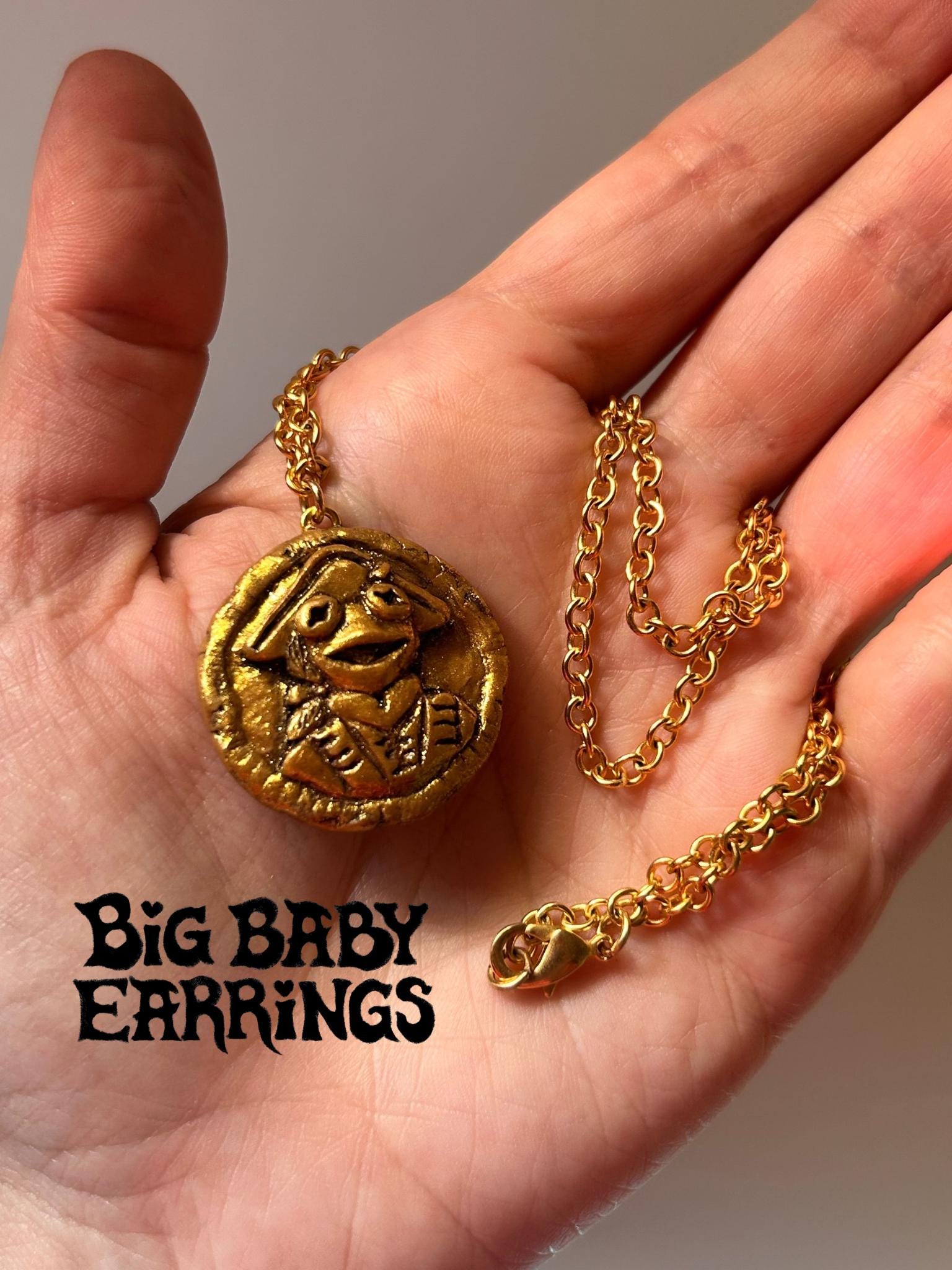 Gold Pirate Pendant - Etsy Gold Pirate Pendant - Etsy