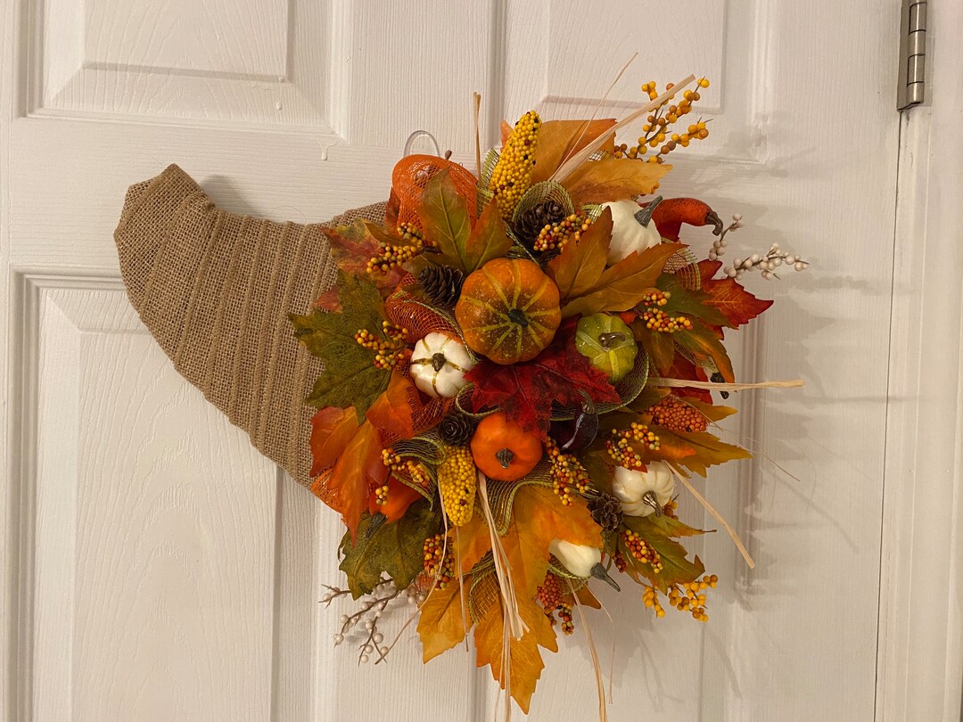 Cornucopia Wreath - Harvest Wreath - Fall Wreath - Etsy