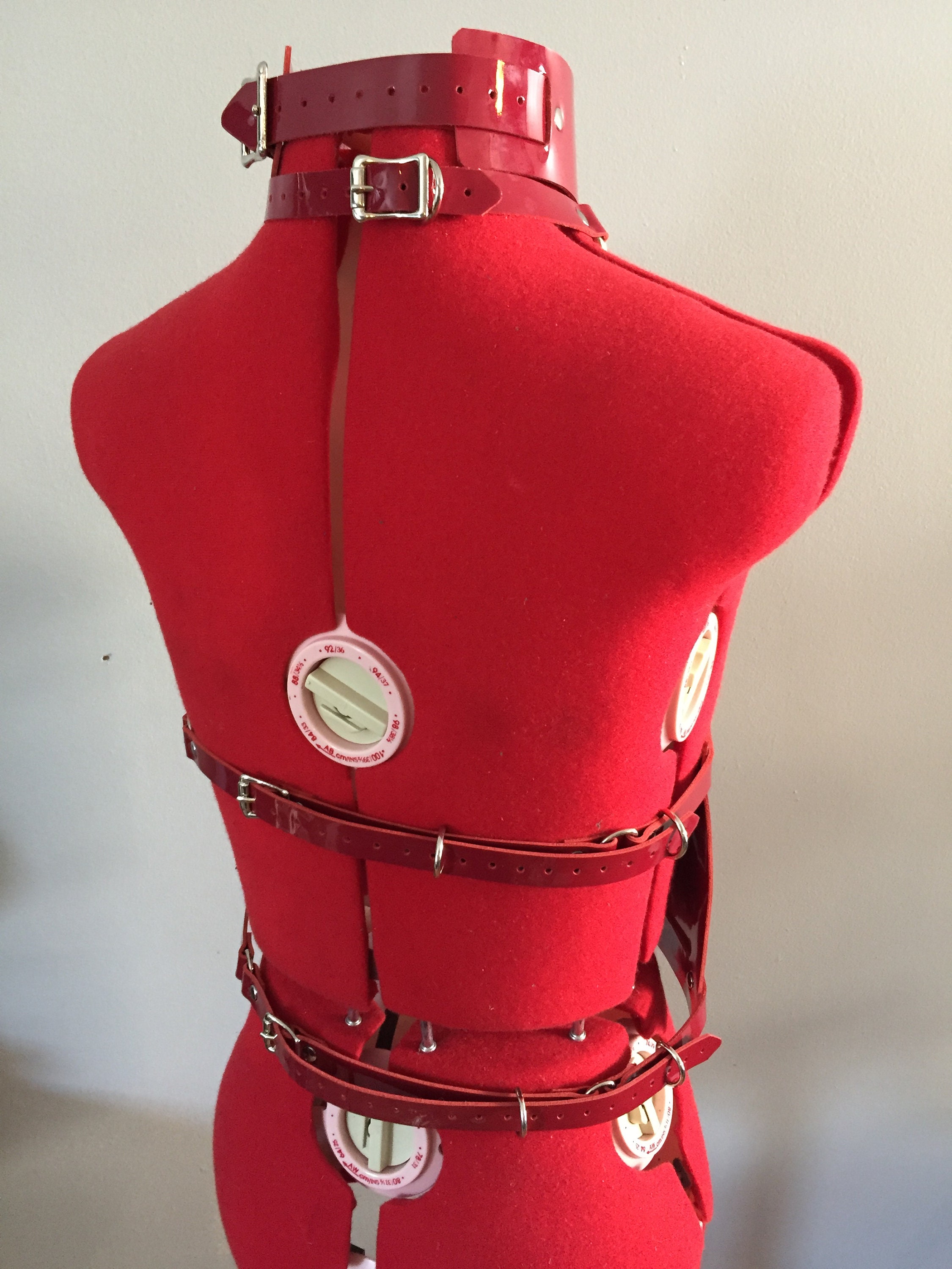 Red Leather Mid Waist Band W Matching Collar Etsyde