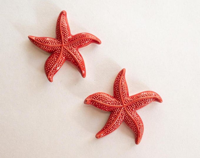 Red Starfish Ceramic Mosaic Shells Beach Tiles for Crafts Mural ...
