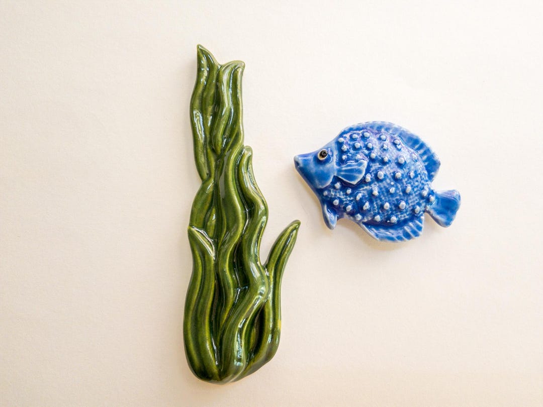 Seaweed/ Fish Ceramic Mosaic Tiles for Backsplash - Etsy