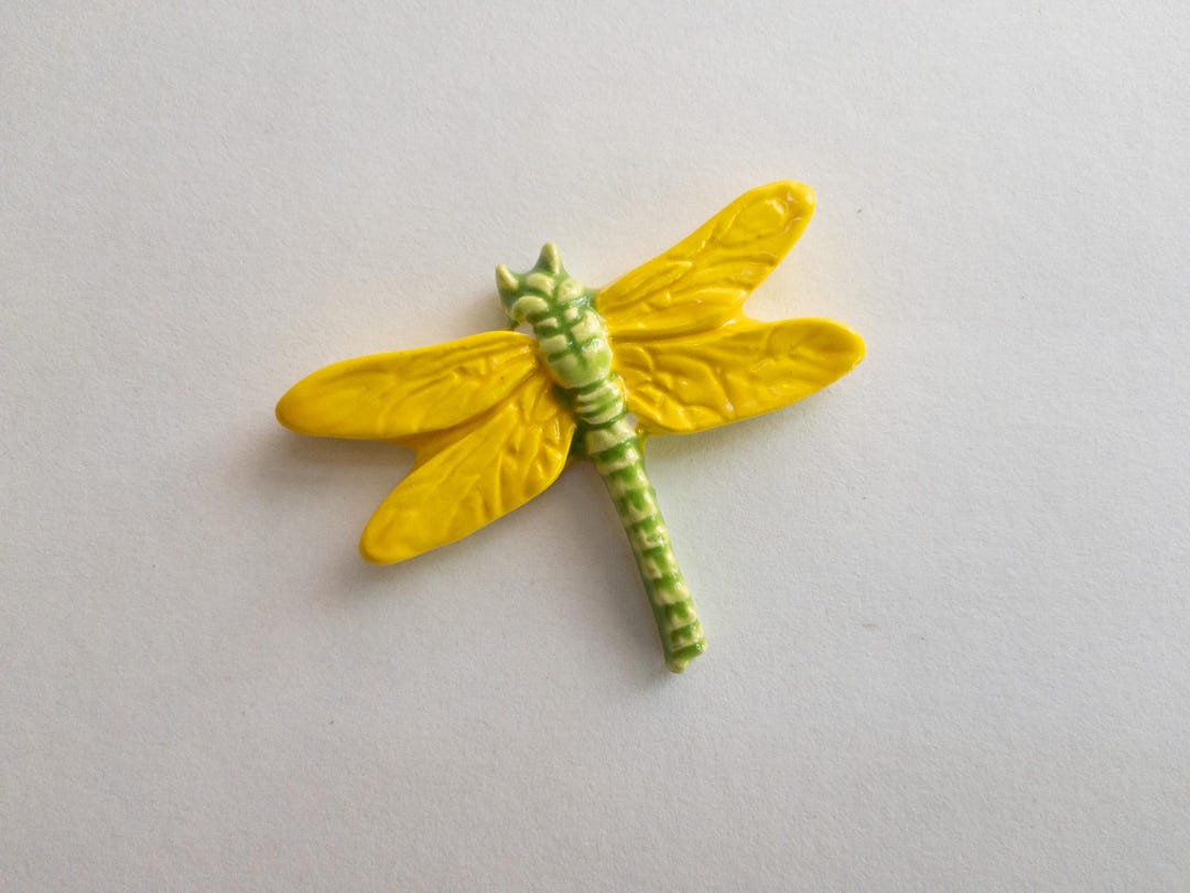 Yellow Ceramic Dragonfly Mosaic Tile Insect Bug for Mural Table ...