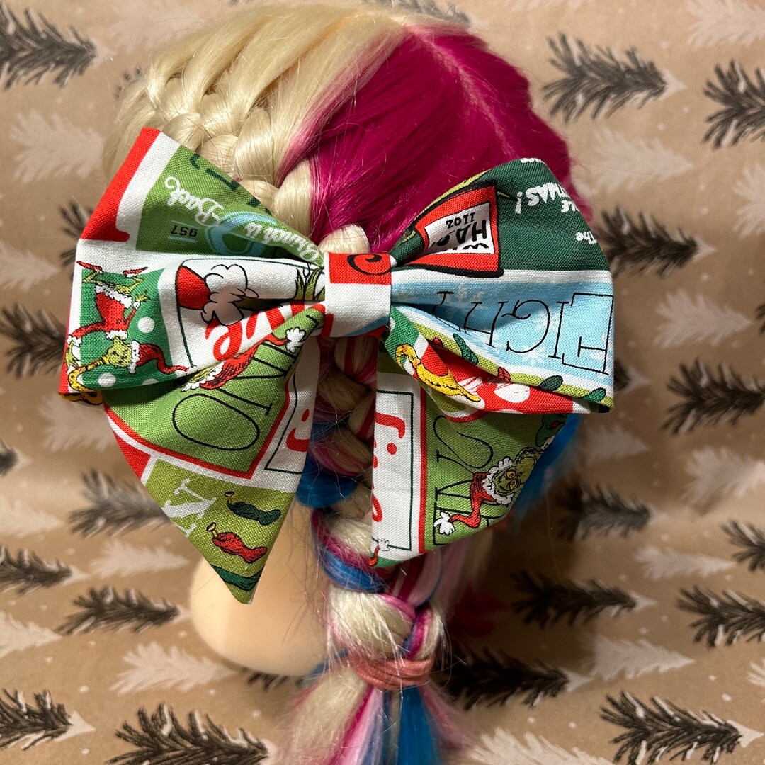 The Grinch Countdown Hair Bow With Clip - Christmas - Etsy