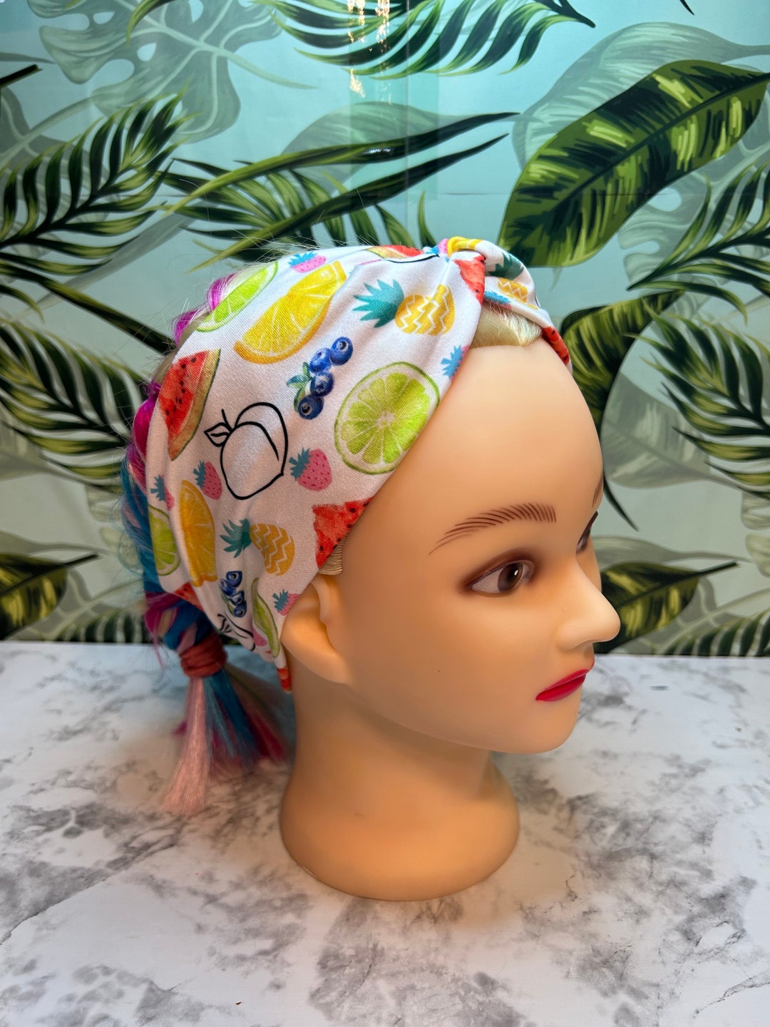 Mixed Fruit Faux-knot Headband - Rooty Tooty Fresh and Fruity - Etsy