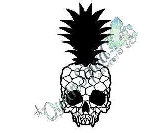 Worship the Pineapple - Tropical Goth Pineapple Skull Decal - Durable ...