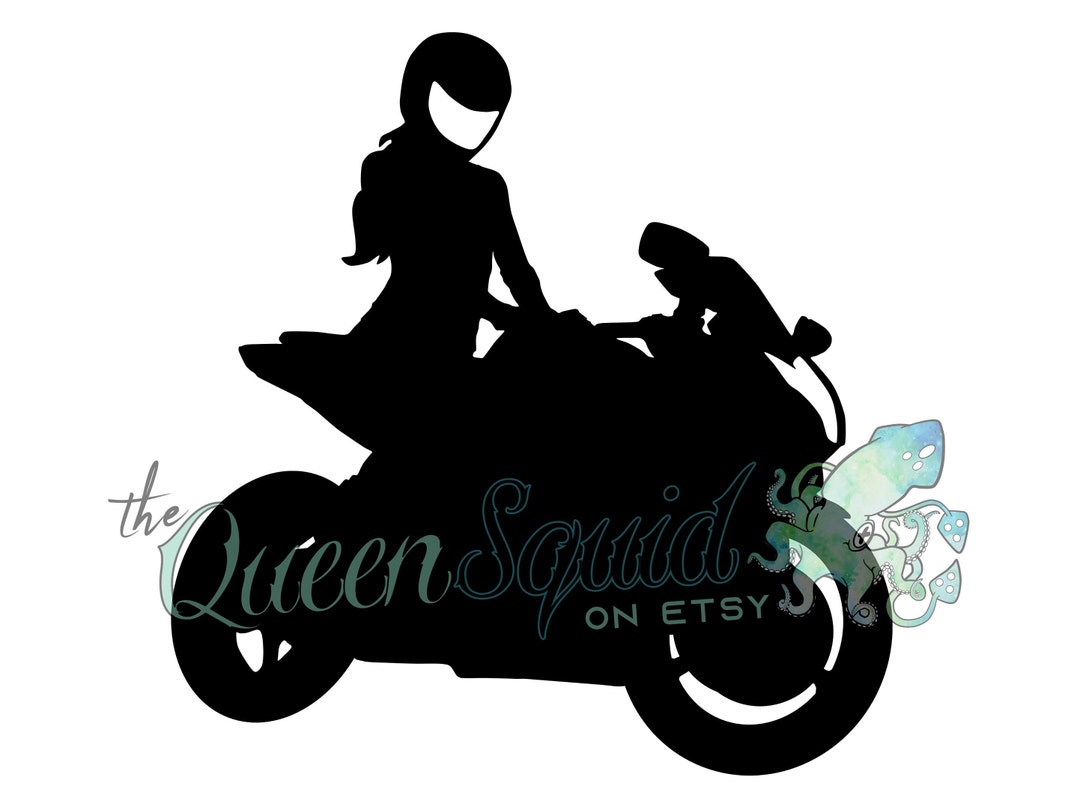 Lady Biker Sitting Pretty Vinyl Decal - Etsy