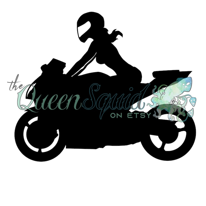 Lady Biker Riding Street Bike Vinyl Decal - Etsy