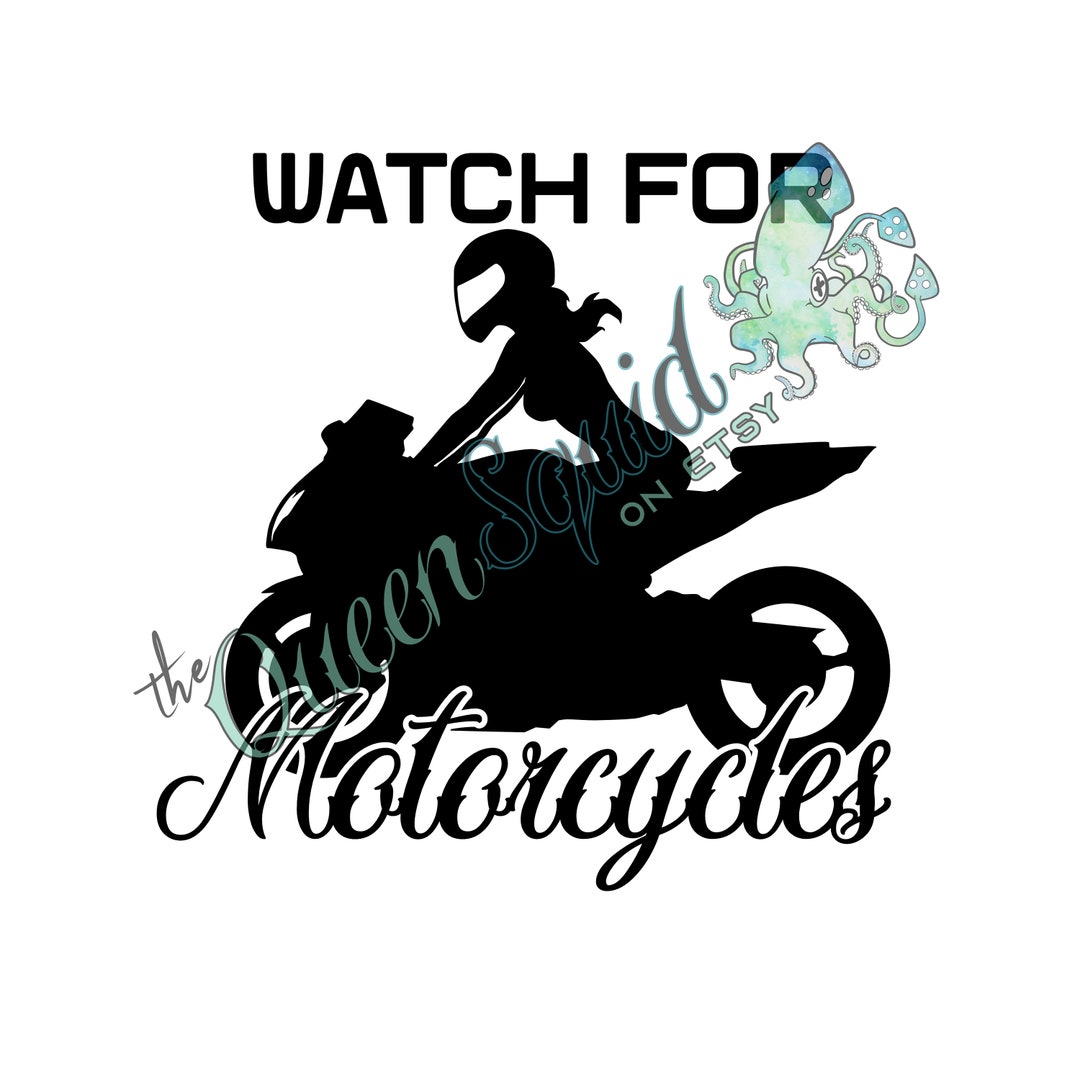 Watch for Motorcycles Girl Biker Street Bike Decal Sticker Series 2 - Etsy