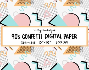 Retro 80's Confetti Pattern repeating & Seamless - Etsy
