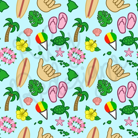 Hawaiian Pattern seamless | Etsy