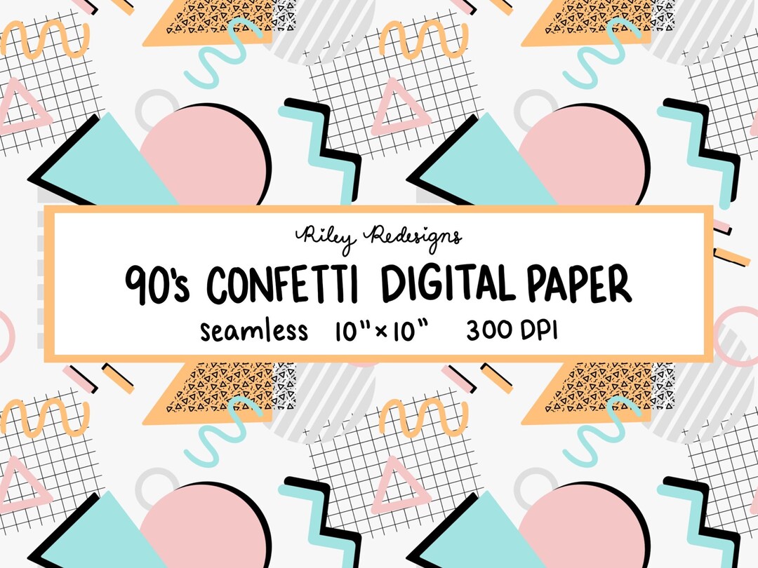 Retro 90s Confetti Pattern repeating & Seamless - Etsy