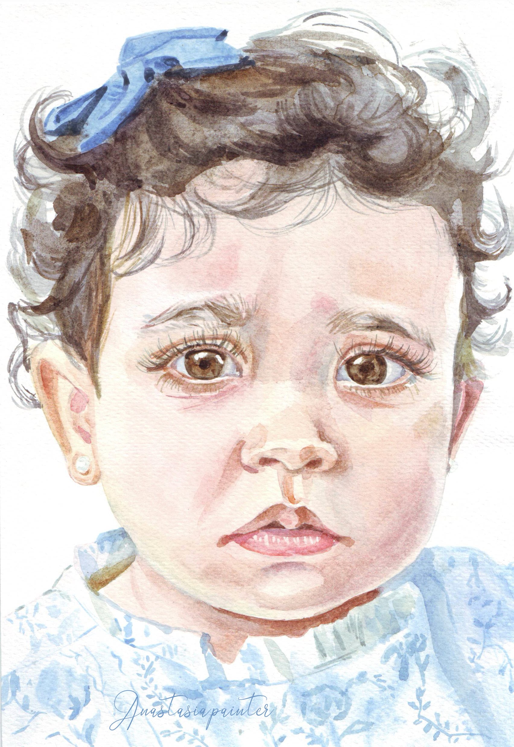 Hand Painted Portrait Watercolor Portrait From Photo - Etsy