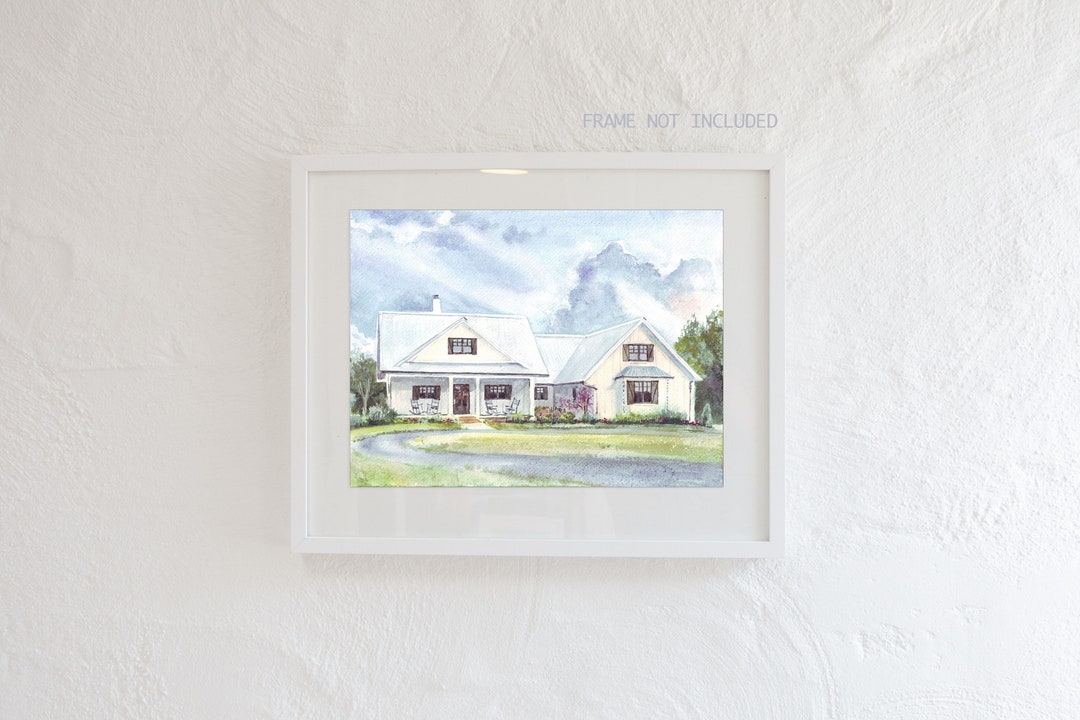 House Portrait Painting, Hand Painted Watercolor Home, Original Art - Etsy