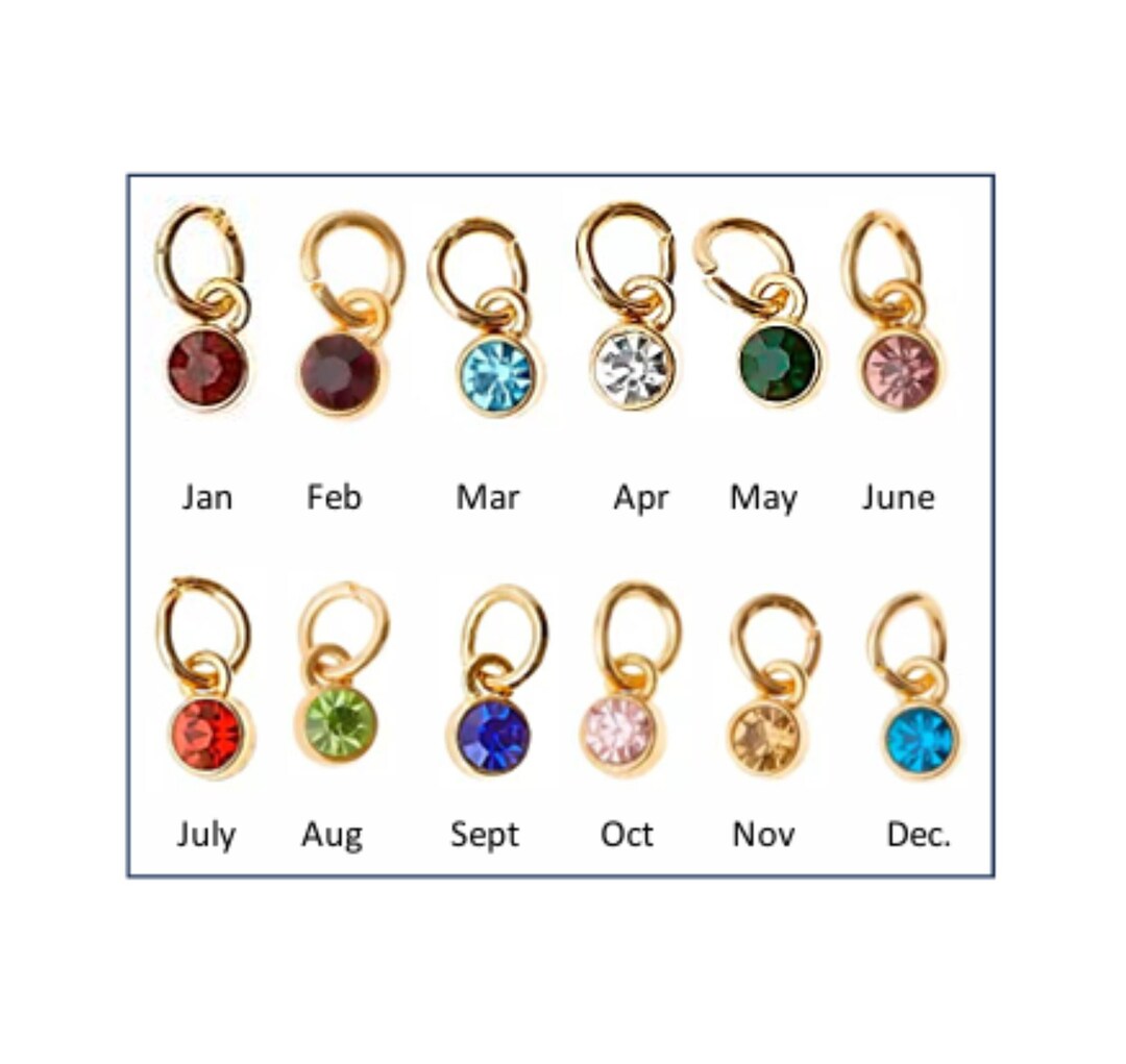 Add on Birthstone Charms, Tiny Birthstone Necklace Charm, Gold Charms ...