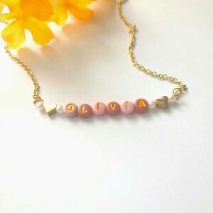 Personalized Girls Name Necklace Custom Beaded Girl Jewelry for Kids ...