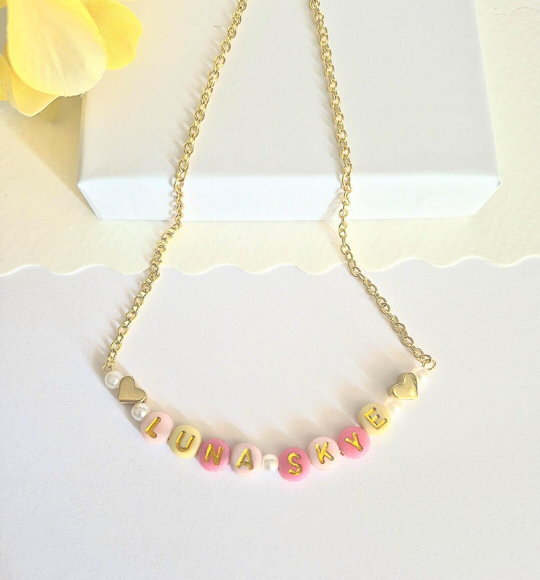 Personalized Girls Name Necklace Custom Beaded Girl Jewelry for Kids ...