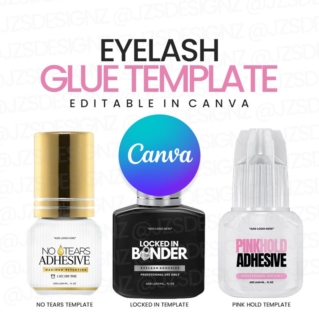 Eyelash Glue Label, Template , Lash Extensions , Lash Glue ,eyelash ...