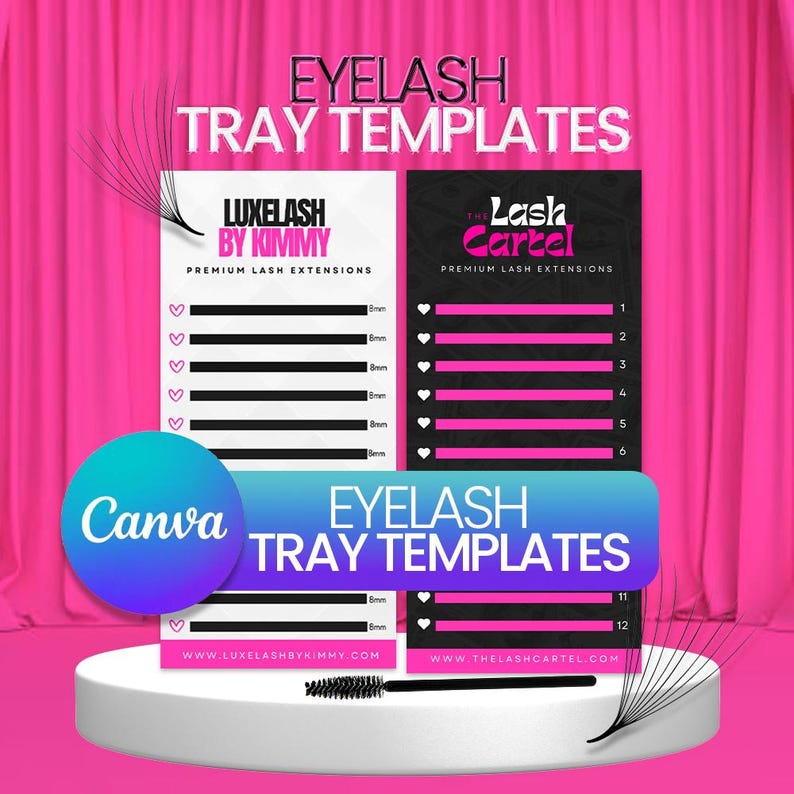 Eyelash Tray Template, Eyelash Mockup , Lash Tray Mockup, Eyelash Tray ...