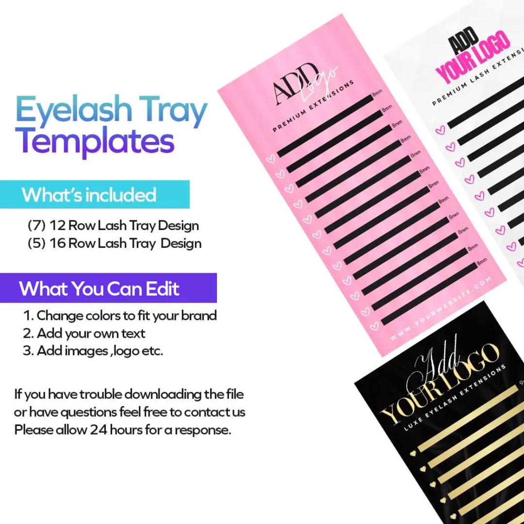 Eyelash Tray Template, Eyelash Mockup , Lash Tray Mockup, Eyelash Tray ...