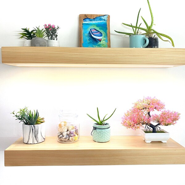 Floating Shelves With Led Lights - Etsy