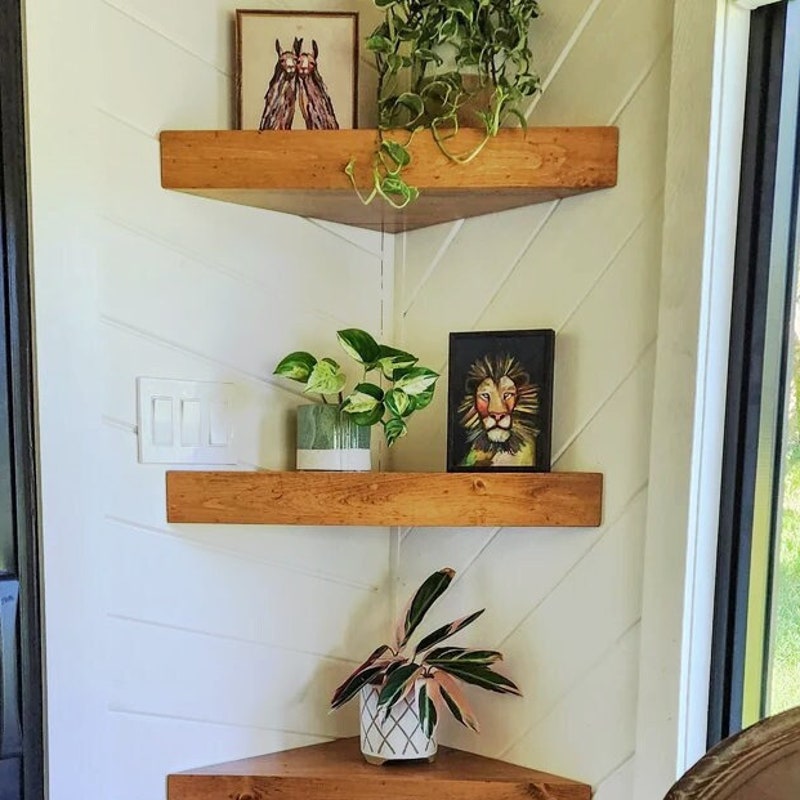 Rustic Corner Shelf - Etsy