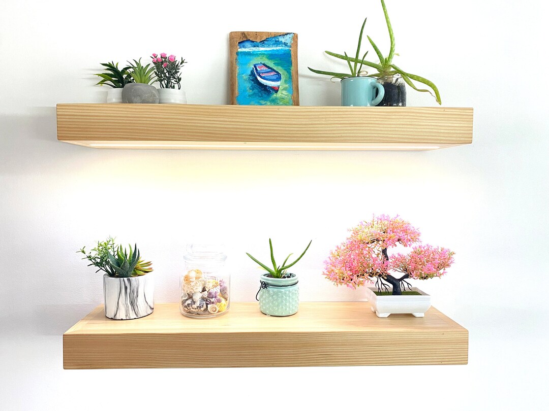 Floating Shelves With LED Floating Shelf With Lights Custom Size ...