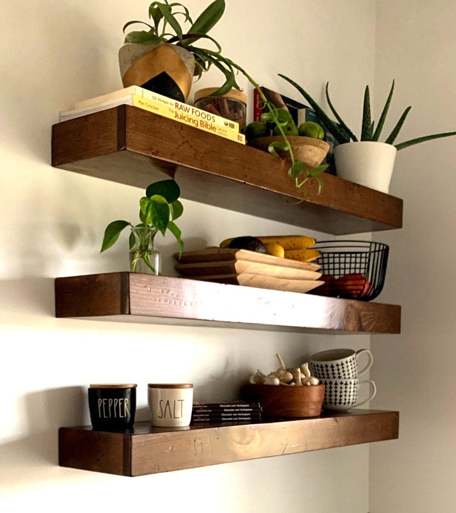 Floating Shelves FREE SHIPPING Handcrafted 24 Colours. - Etsy