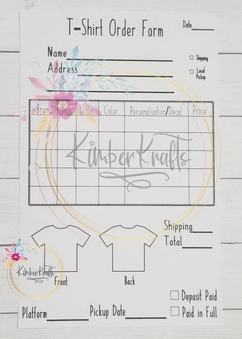Printable Half-sheet Order Forms Crafter's Bundle WITH - Etsy Australia
